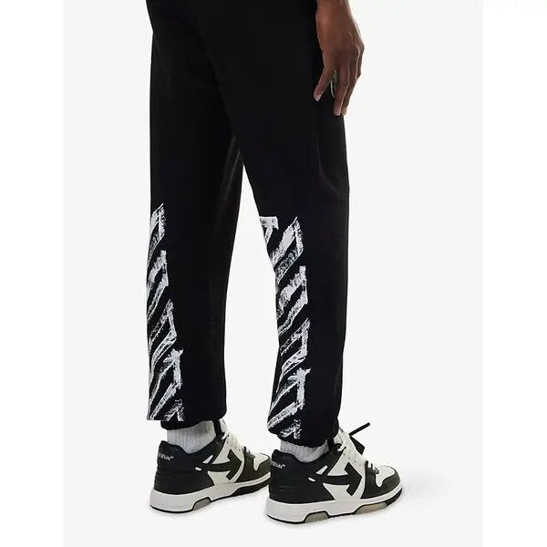 Off-White Motion-arrow Logo-print Cotton Jogging Bottoms