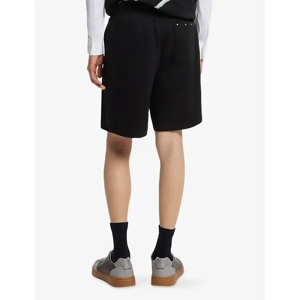 Hugo Brand-patch Relaxed-fit Cotton Shorts