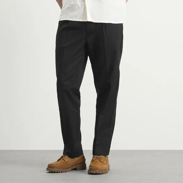 WAX LONDON Pleated Wool-blend Trousers - Black