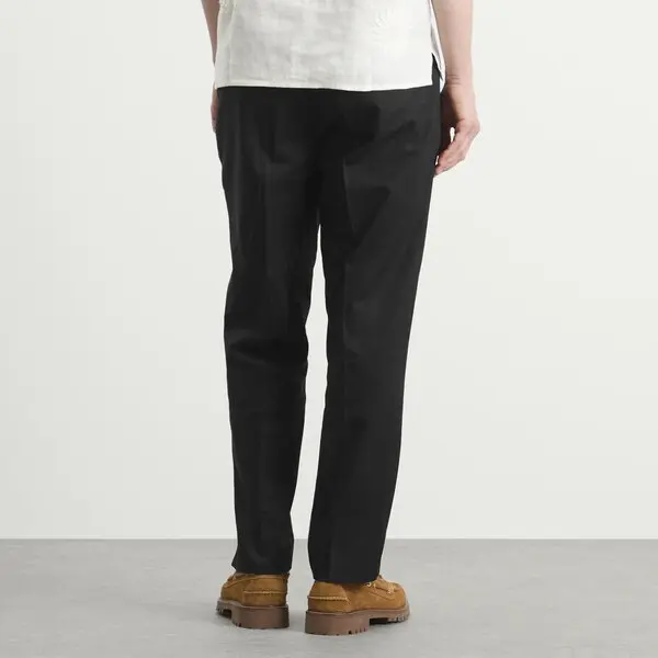 WAX LONDON Pleated Wool-blend Trousers - Black