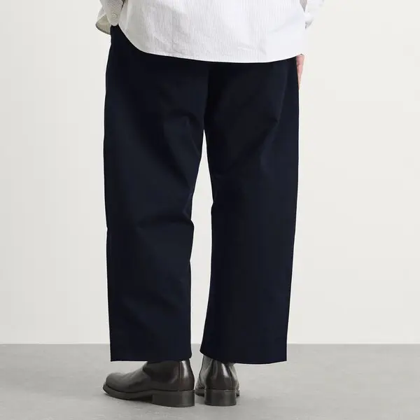 Studio Nicholson Sorte Peached Cotton Pleat Volume Pant