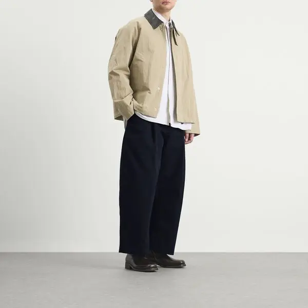 Studio Nicholson Sorte Peached Cotton Pleat Volume Pant