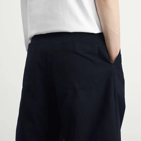 Studio Nicholson Sorte Peached Cotton Pleat Volume Pant