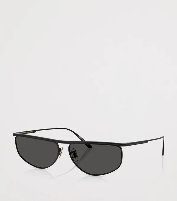 Oliver Spencer 1986c Irregular Oval Sunglasses - Black