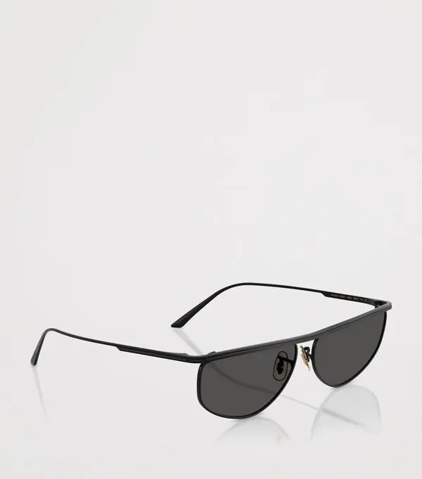 Oliver Spencer 1986c Irregular Oval Sunglasses - Black