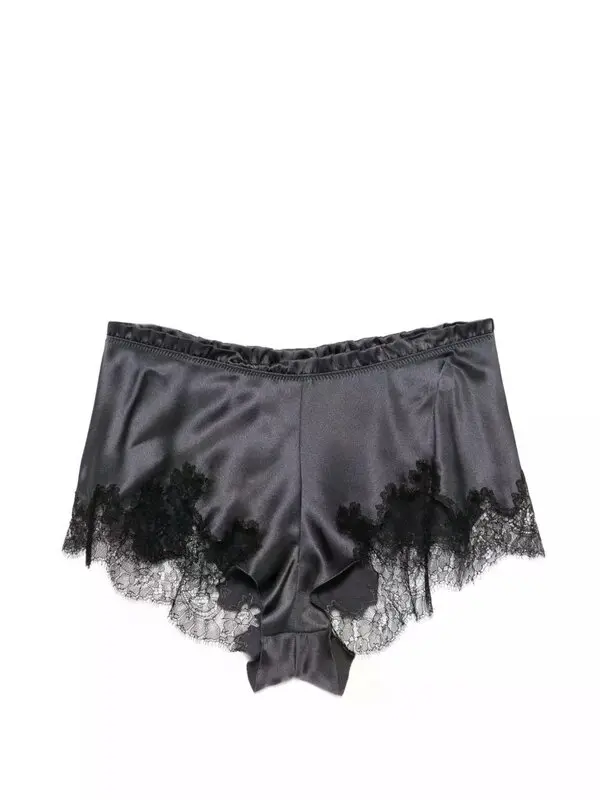 Carine Gilson Lace-trim Silk Shorts - Grey