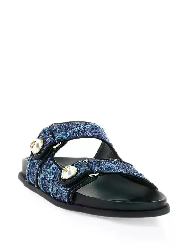 JIMMY CHOO Fayence Frayed Denim Sandals