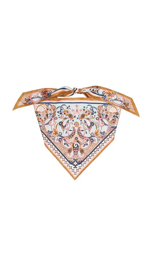 Zimmermann Printed Silk Tie Headscarf - Tan