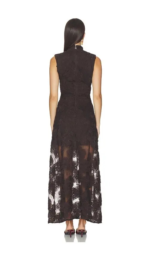ROTATE BY BIRGER CHRISTENSEN 3d Flower Maxi Dress