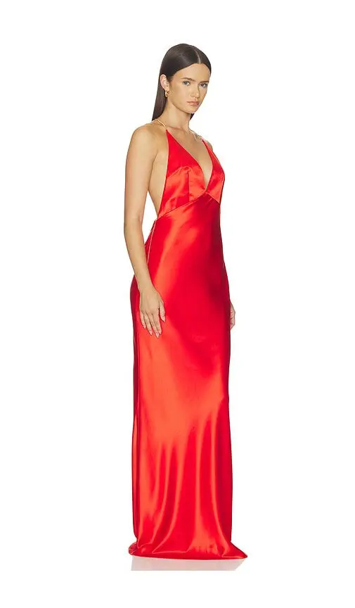 Retrofete Arianell Gown With Embellished Straps - Red