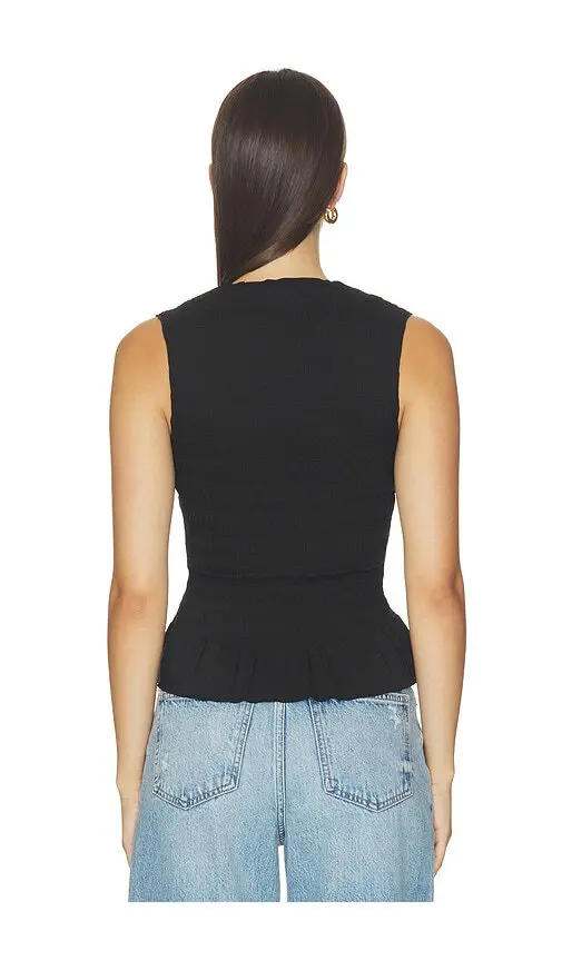 PISTOLA Phoebe Smocked Tank - Black