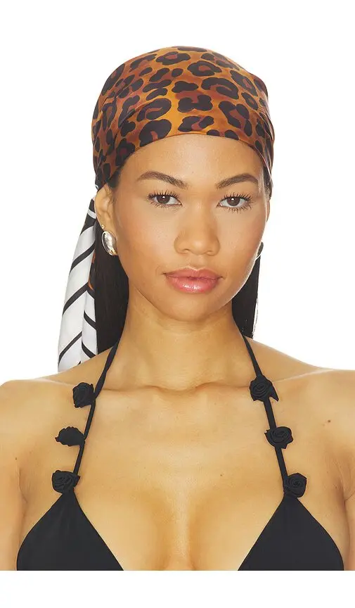 Ettika Leopard Stripe Scarf - Brown