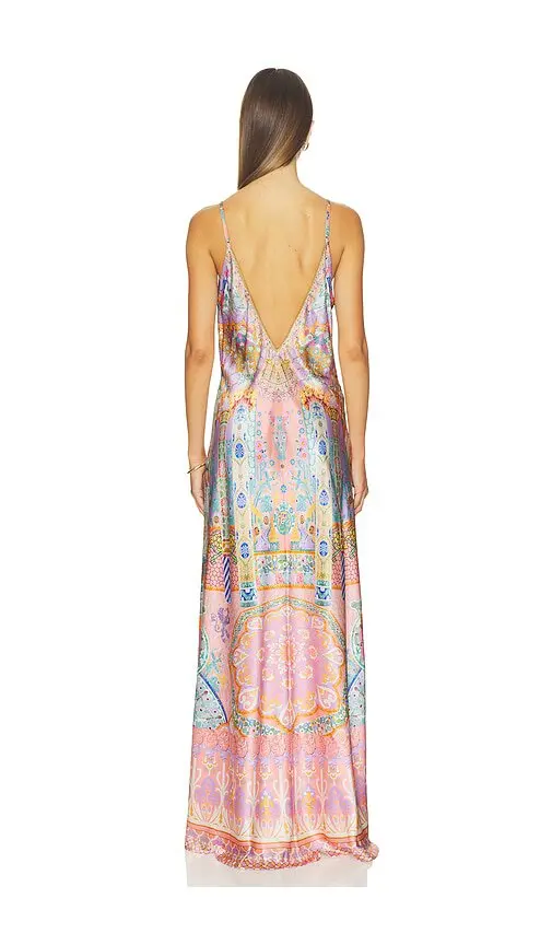 Camilla V Neck Full Length Bias Slip Dress
