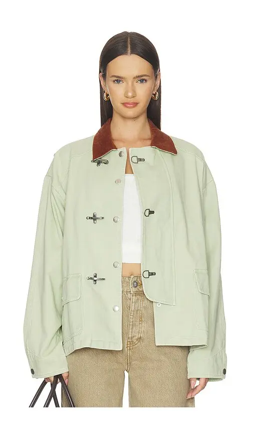 FOUND Washed Fireman Clasp Workshop Jacket In . Also - Green