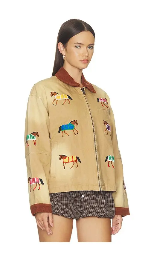 FOUND Lariat Horse Embroidered Work Jacket In . Also
