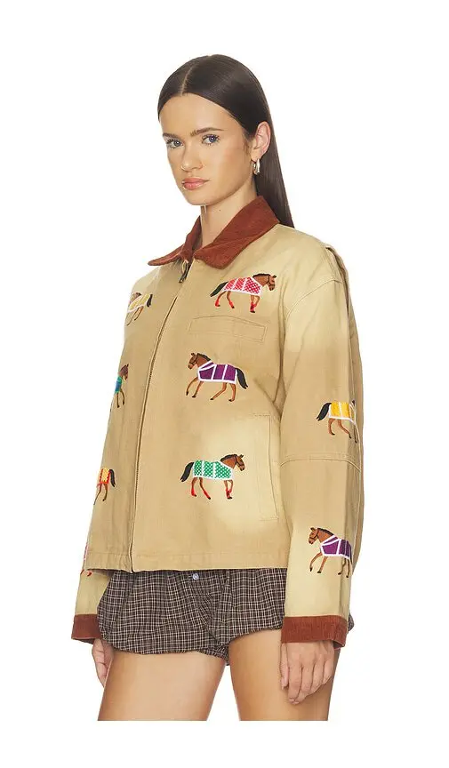 FOUND Lariat Horse Embroidered Work Jacket In . Also