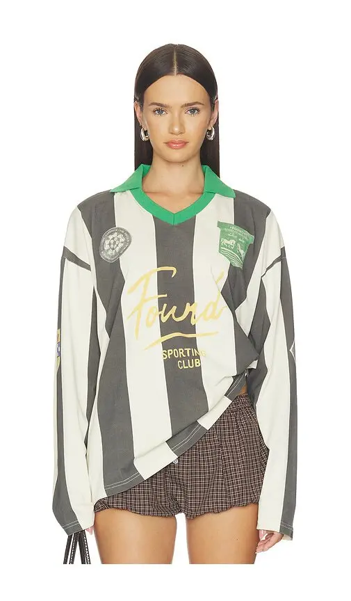 FOUND Striped Sport Ls Jersey In . Also - Black