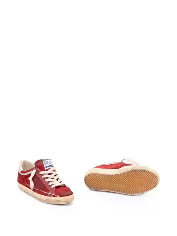 GOLDEN GOOSE Super-star Distressed-effect Sneakers - Red