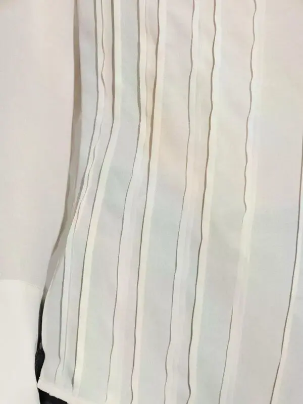 Victoria Beckham Pleated High Neck Long Sleeve Blouse