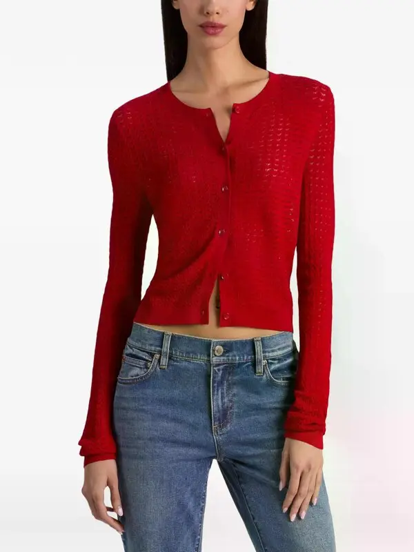 Alice + Olivia Pointelle-knit Cardigan