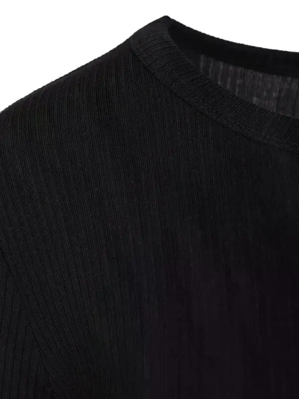 Max Mara Ribbed-knit Long-sleeve T-shirt - Blue