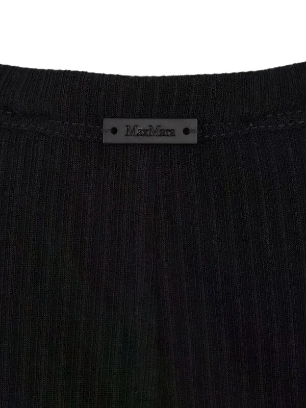 Max Mara Ribbed-knit Long-sleeve T-shirt - Blue