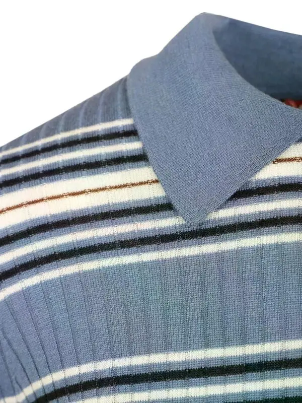 Max Mara Tallero Striped-knit Polo Shirt - Blue
