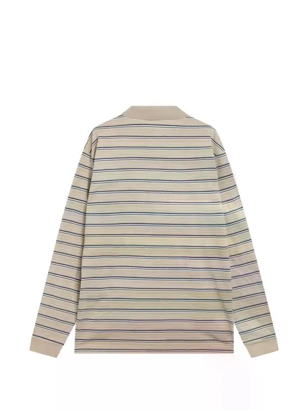 Prada Striped Long-sleeve Polo Shirt