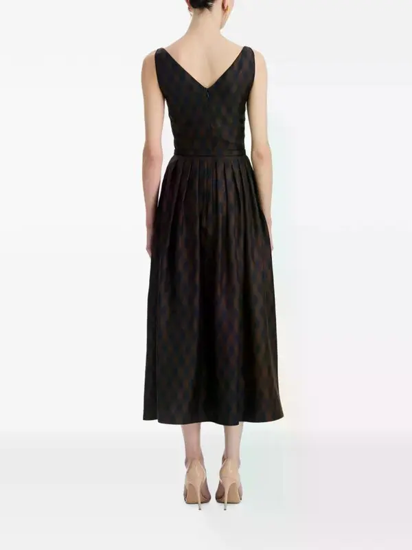 Oscar De La Renta Argyle Silk Twill Midi Dress