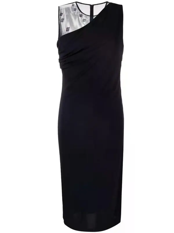 Givenchy Mesh-panel Midi Dress - Blue