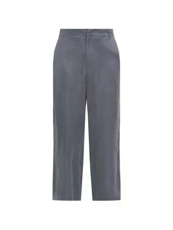 Giorgio Armani Flat-front Wide-leg Trousers - Grey