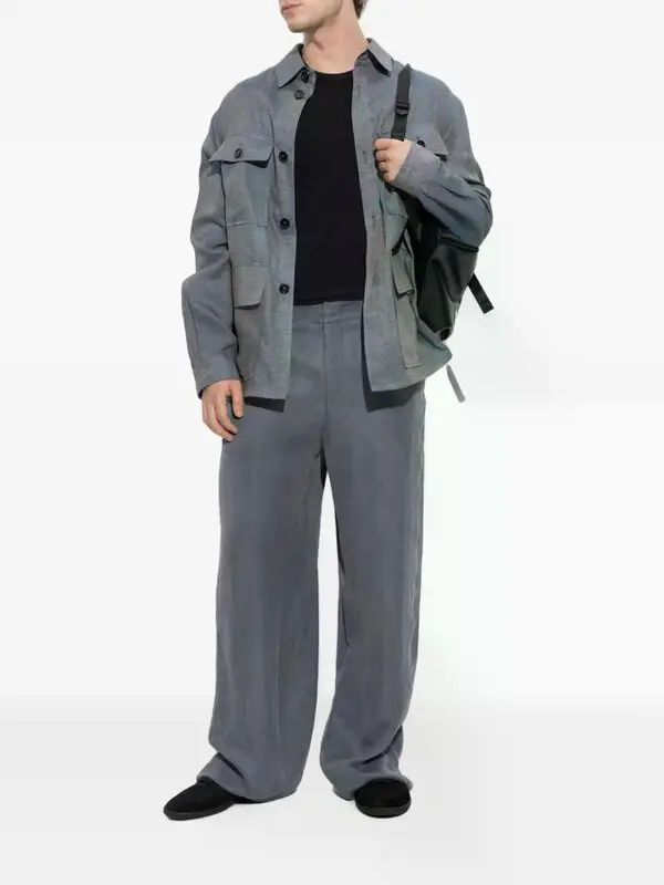 Giorgio Armani Flat-front Wide-leg Trousers