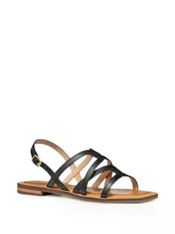 Geox Strappy Buckled Sandals - Black