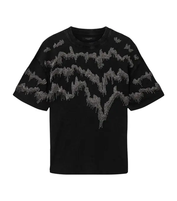 ALLSAINTS Embellished Maia Etta T-shirt - Black