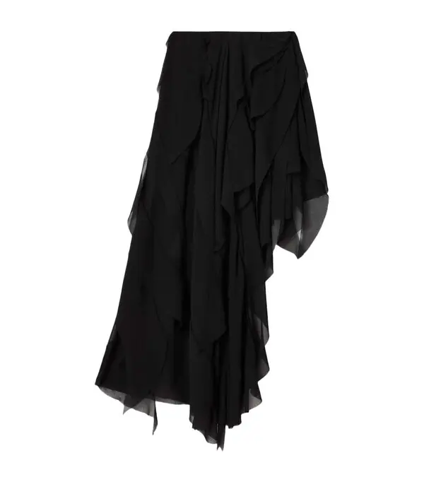 ALLSAINTS Asymmetric Ruffle Melody Skirt - Black