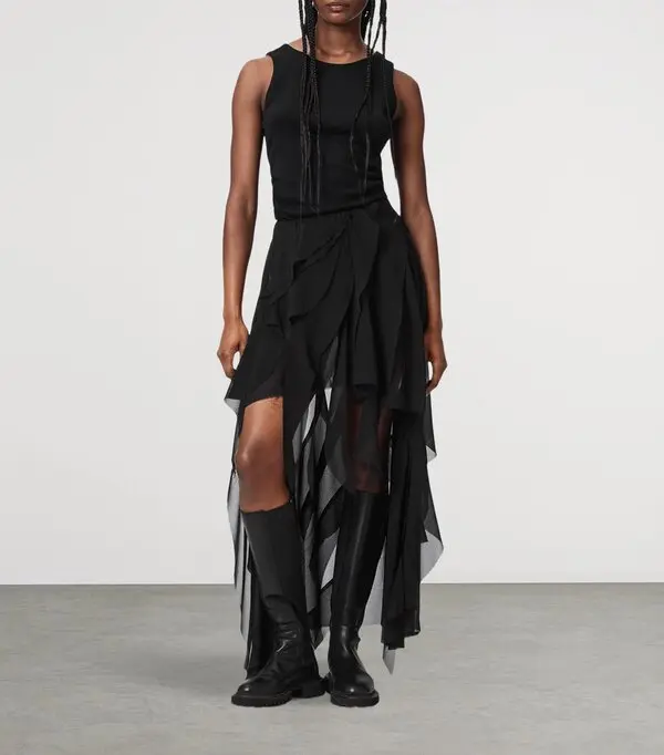 ALLSAINTS Asymmetric Ruffle Melody Skirt