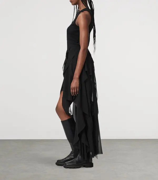 ALLSAINTS Asymmetric Ruffle Melody Skirt