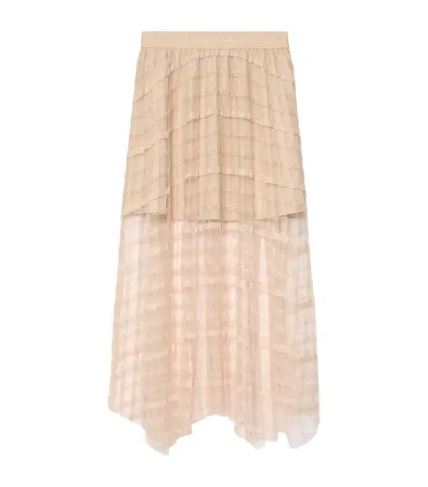 ALLSAINTS Sheer Celia Maxi Skirt - Pink