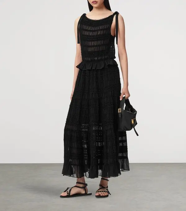 ALLSAINTS Shirred Lotus Maxi Skirt