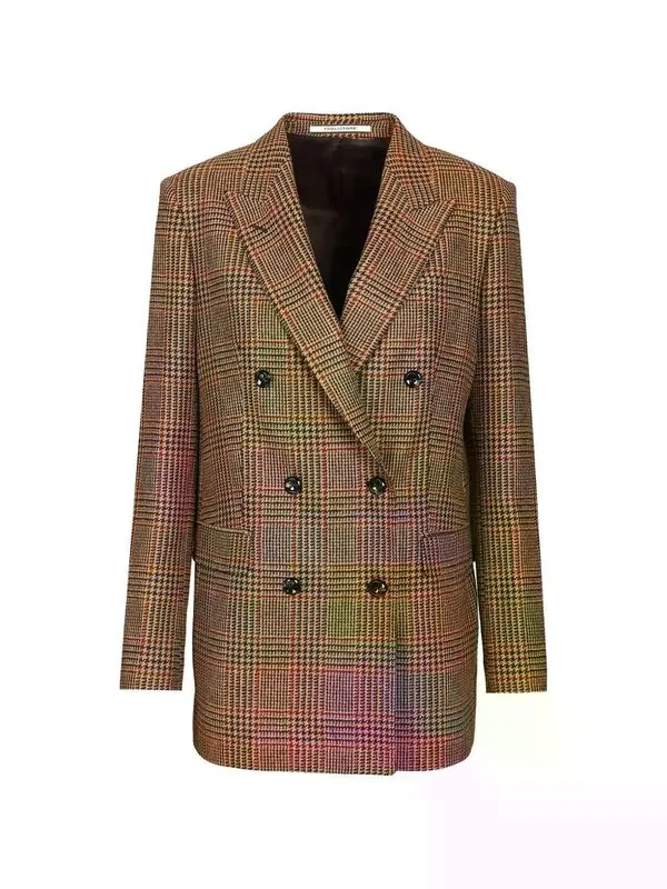 Tagliatore Jasmine Prince Of Wales Double-breasted Jacket - Brown