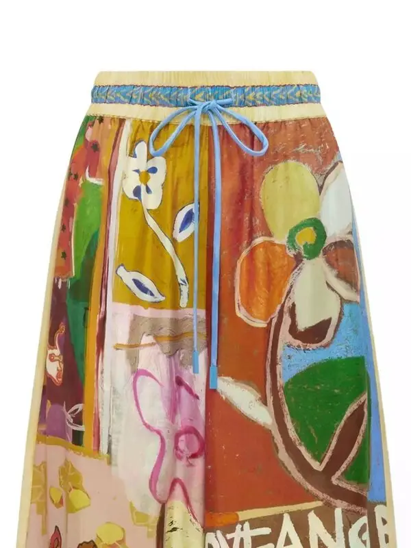 ALEMAIS Mlak Graphic-print Drawstring-fastening Palazzo Pants - Orange
