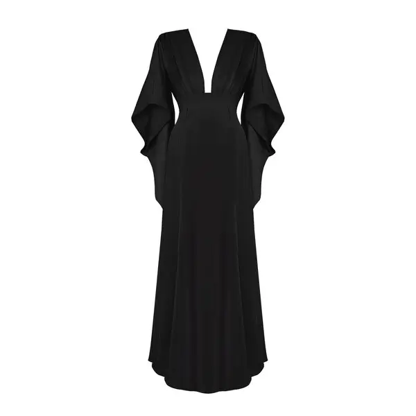 SANCTUMUM Tempest Kimono Sleeve Maxi Dress - Black