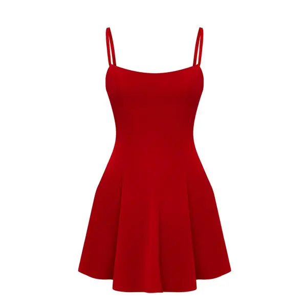 SANCTUMUM Nora Strap Mini Dress With Open Back In Carmine - Red