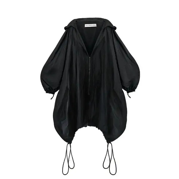 SANCTUMUM Makkatsch Rain Coat In Bincho - Black