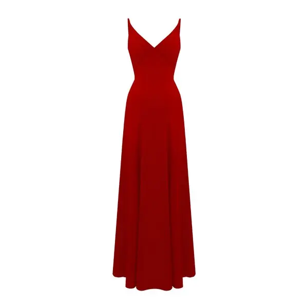 SANCTUMUM Peaches Maxi Dress In Crimson - Red