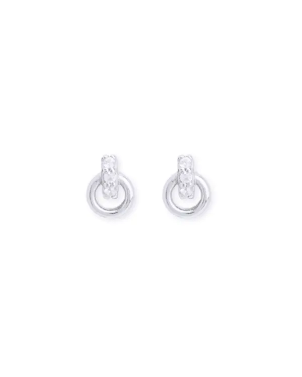 INARI JEWELLERY Halo Butterfly Clip Earrings Sterling White Topaz - Silver