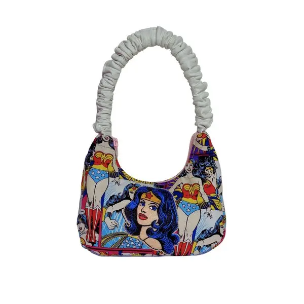 COUTURE TO YOUR DOOR Blue / White Upcycled Wonder Mini Bag - Blue/white