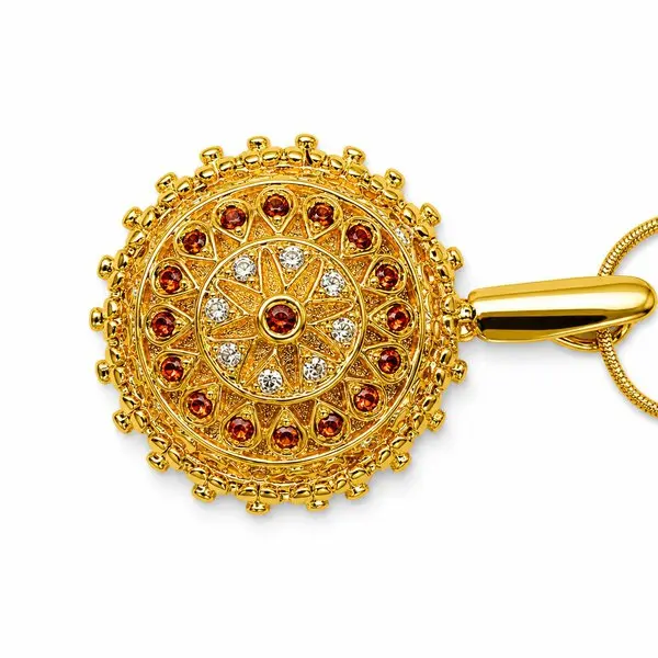 NAJIBA Yantra Pendant Necklace - Yellow