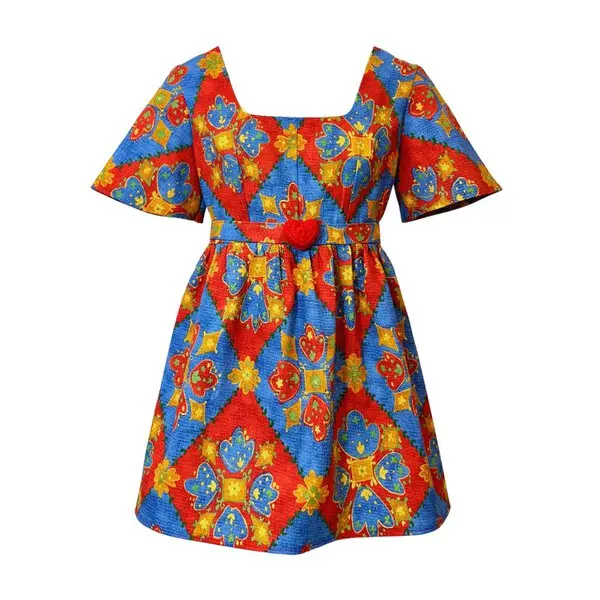 COUTURE TO YOUR DOOR Mini Geometric Patricia Skater Dress - Blue