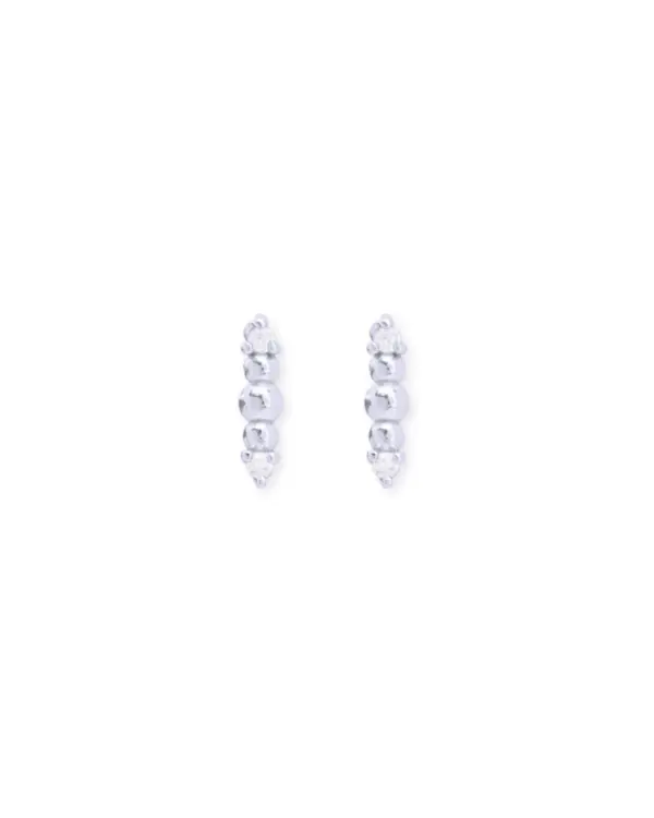 INARI JEWELLERY Icicle Butterfly Clip Earrings Sterling White Topaz - Silver